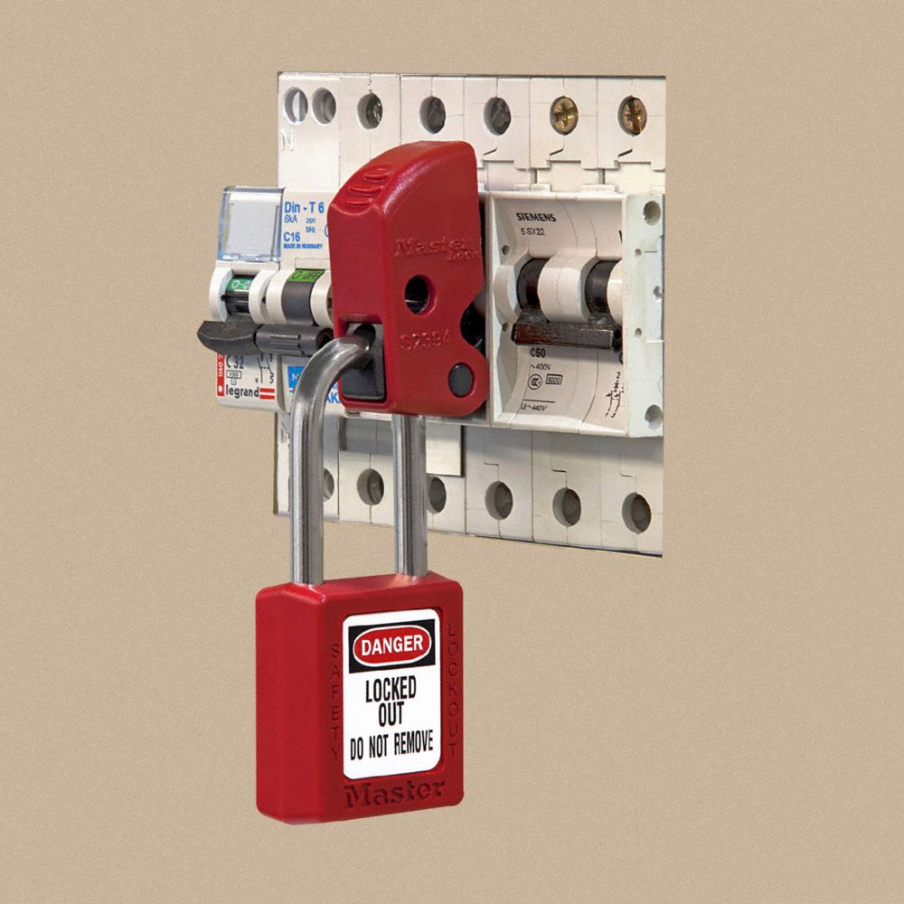 MASTER LOCK ISO-DIN Universal Lockout Device, 120/277, Clamp-On with ...
