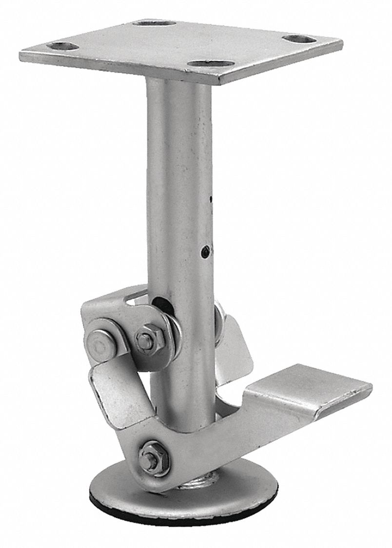 ALBION, For 4 in Wheel Dia, 3/4 in Floor Lock Retracted Ht, Floor Lock ...