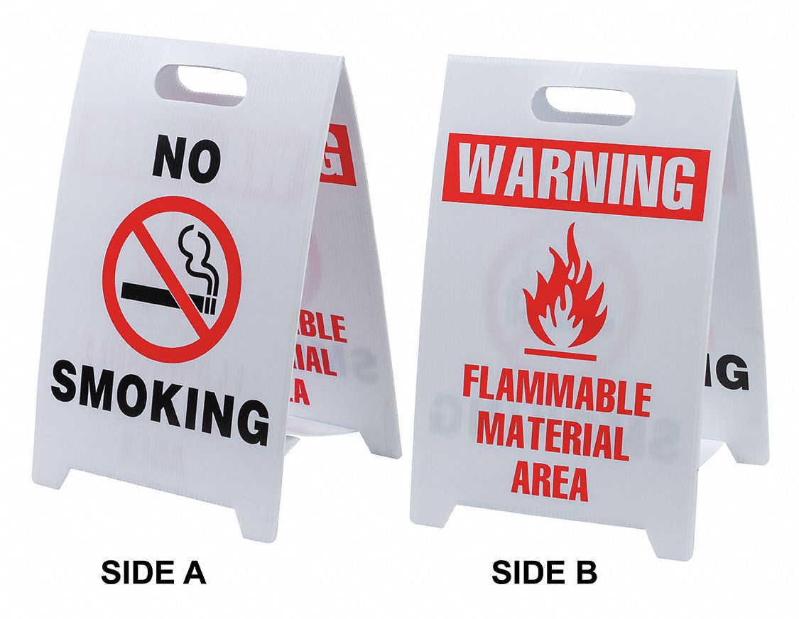 BRADY STAND NO SMOKING/FLAMMABLE... - No Smoking Signs - BDY92282 ...