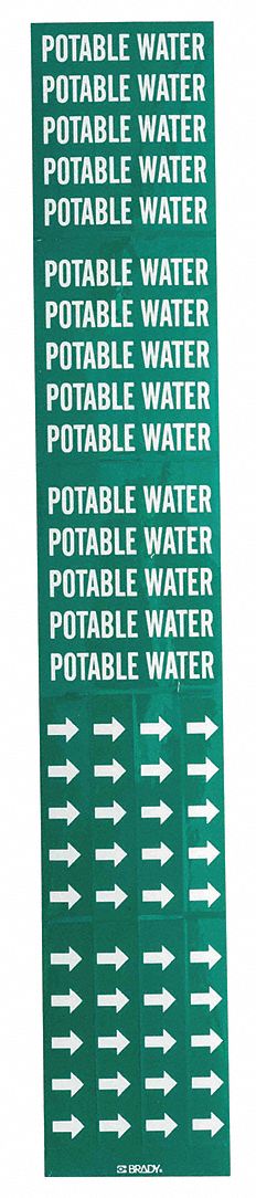 Potable Water, Green, Pipe Marker - 32ME03|106146 - Grainger
