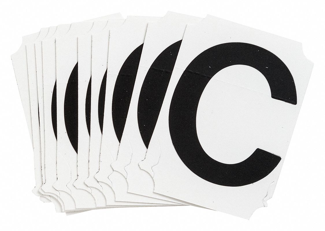 2 in Character Ht, Indoor/Outdoor, Letter Label - 32MH82|8210-C - Grainger