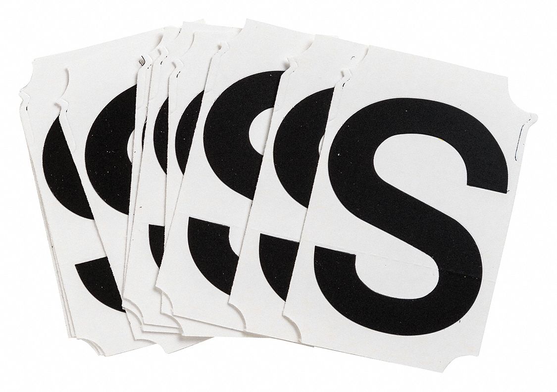 2 in Character Ht, Indoor/Outdoor, Letter Label - 32MH86|8210-S - Grainger