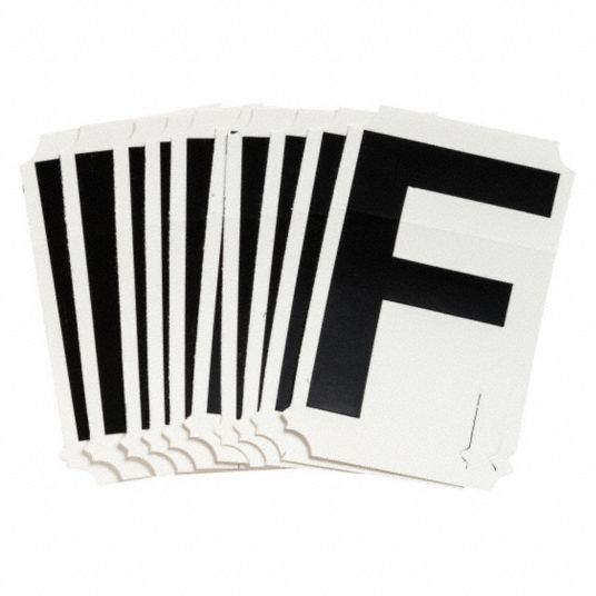 3 in Character Ht, Indoor/Outdoor, Letter Label - 32MH97|8215-F - Grainger