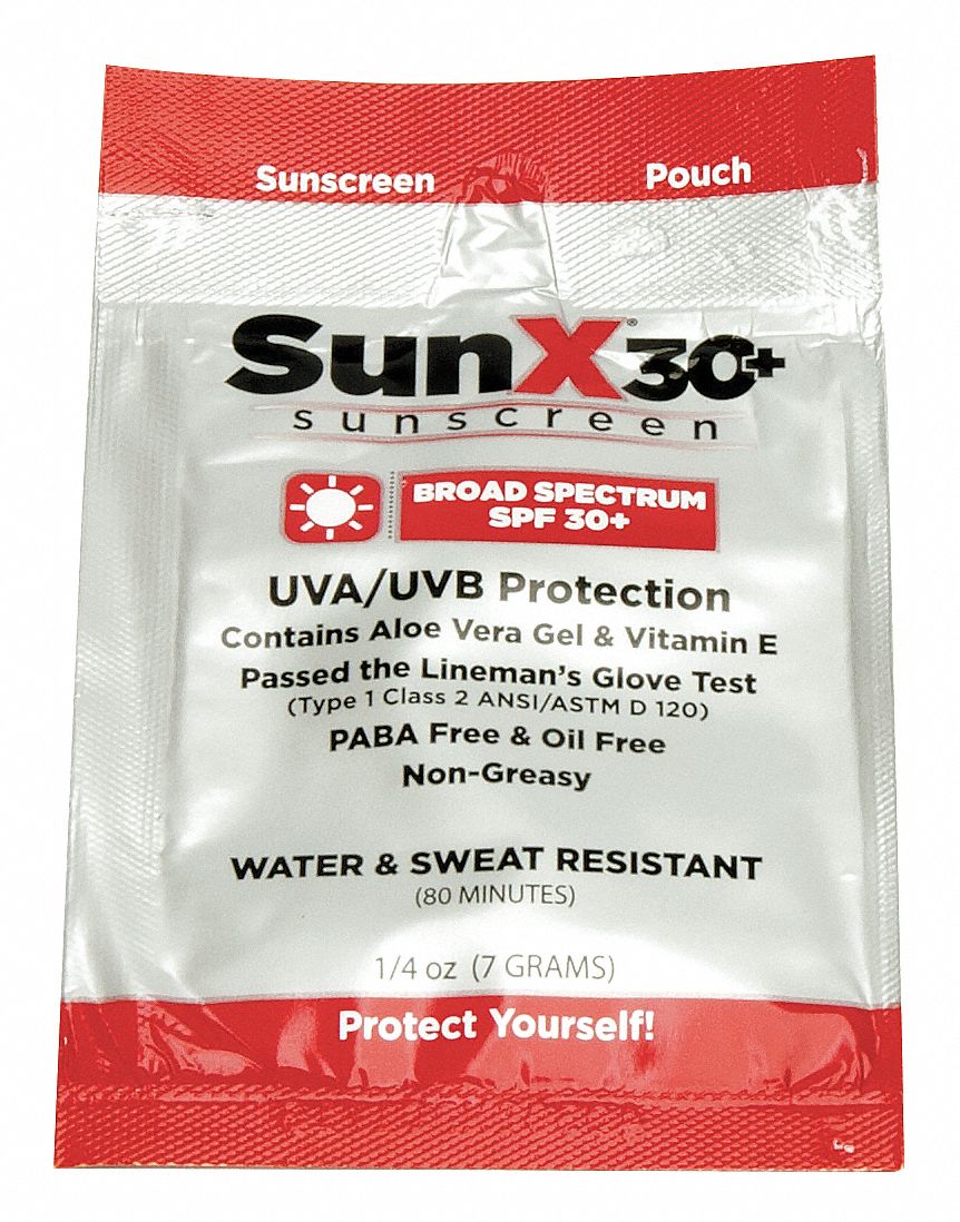Sunscreen, Lotion, Box, Wrapped Packets, 0.250 oz, 0.25 oz, PK 300 ...