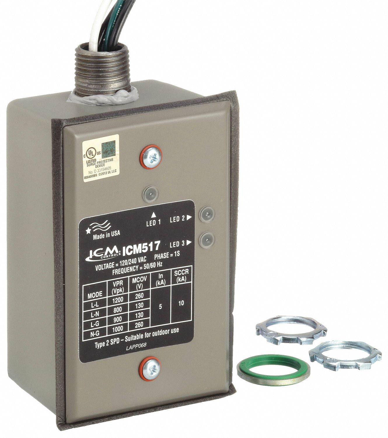 ICM, Single Phase, 120/240V AC Delta, Surge Protection Device - 32MY23 ...