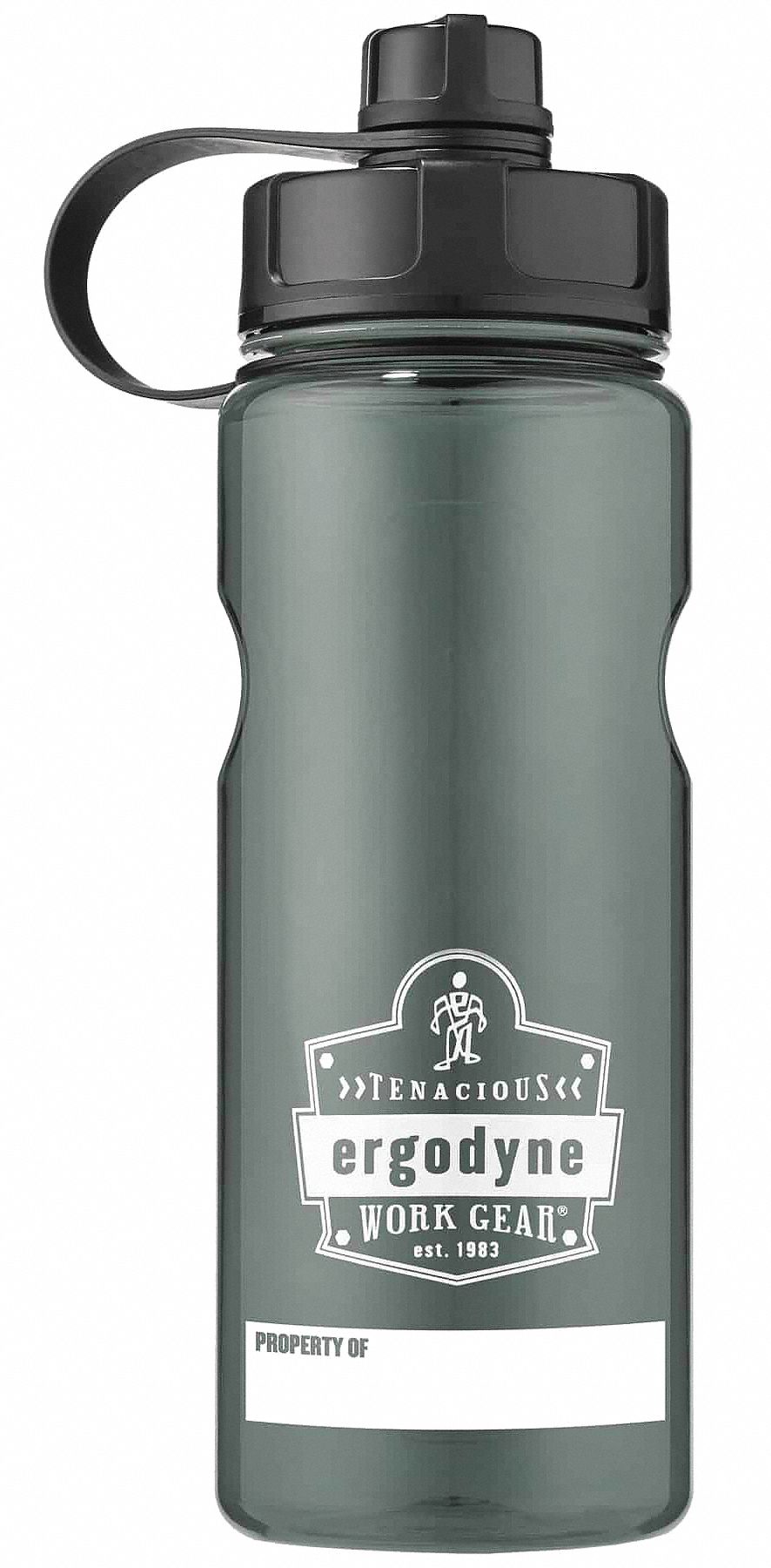 CHILL-ITS BY ERGODYNE, 34 oz Capacity, Black, Water Bottle - 32NA97 ...