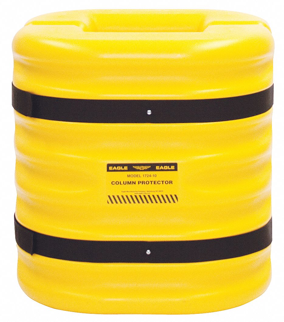 APPROVED VENDOR COLUMN PROTECTR,FITS 10 IN.,HDPE,YLLW - I-Beam and ...