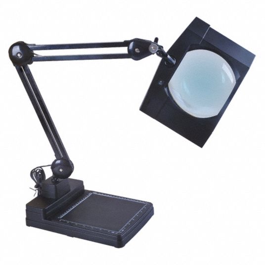 LUMAPRO Rectangular Magnifier Light, LED, 16 in Arm Length, 1.75x, 445 ...