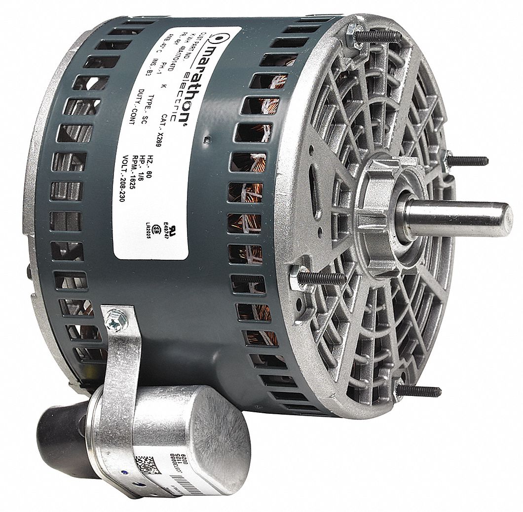 1/6 HP Direct Drive Blower Motor, Permanent Split Capacitor, 1625 ...