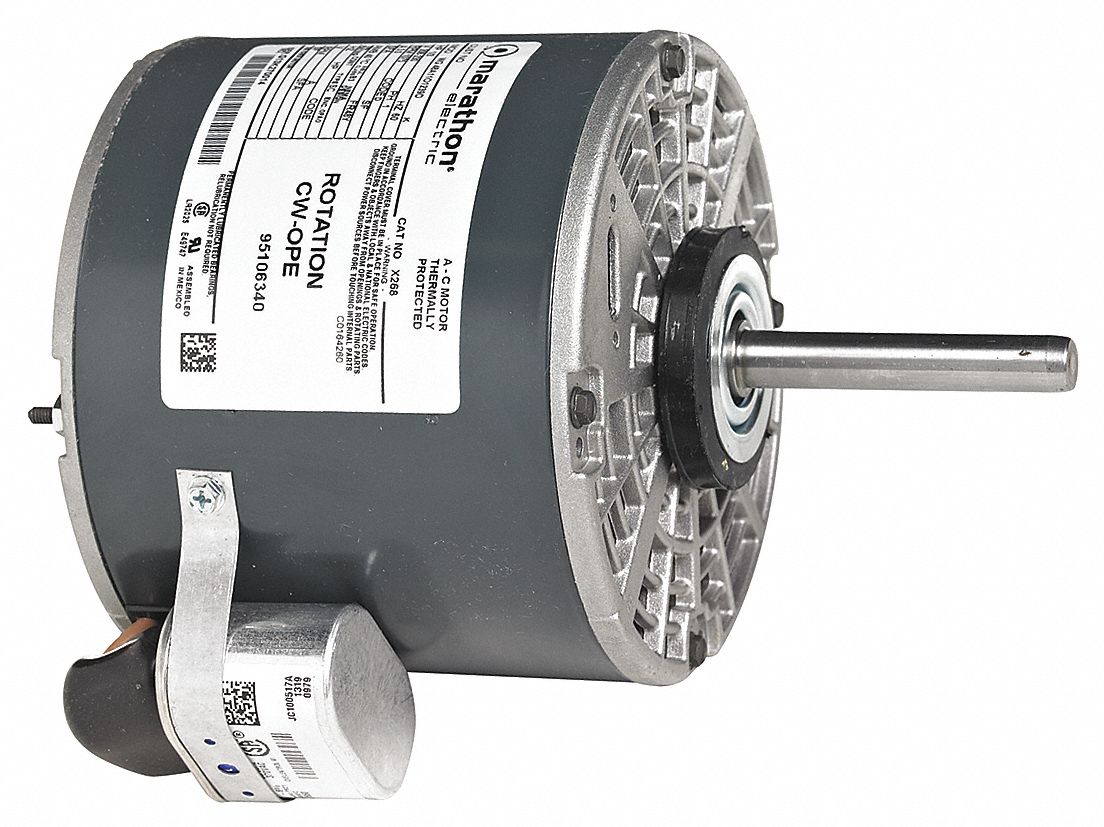 MARATHON MOTORS, 1 Speed, Open Air-Over, Direct Drive Blower Motor ...
