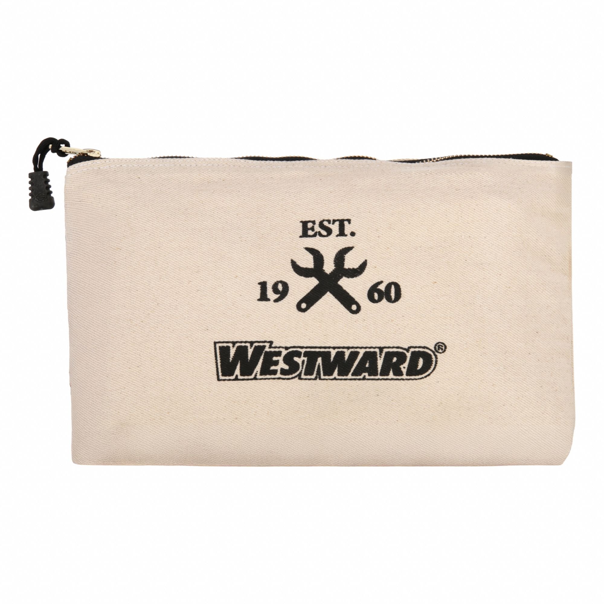 WESTWARD, 12 in W x 1/4 in D x 7 3/8 in H, White, Tool Bag - 32PJ41 ...