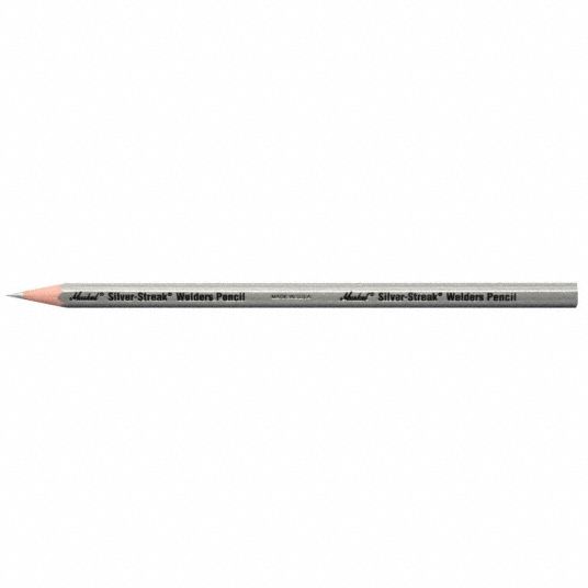 Permanent Welders Pencil, Ink-Based, Silvers Color Family, Fine Tip, 12 ...