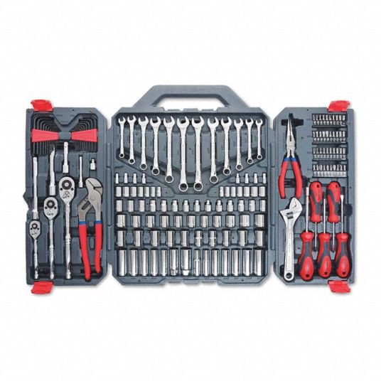 CRESCENT, 170 Total Pcs, SAE, Set,Mechanics Tools,170Pc,Clsd Pkg ...