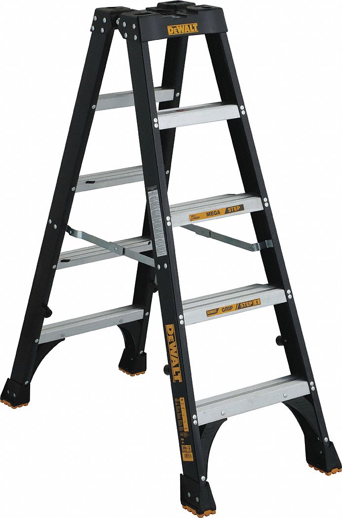 DEWALT, 5 ft Ladder Ht, 4 Steps, Twin Stepladder - 32TM02|DXL3030-05 ...