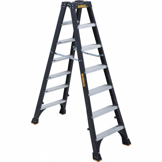 DEWALT, Fiberglass, 300 lb Load Capacity, Twin Stepladder - 32TM04 ...
