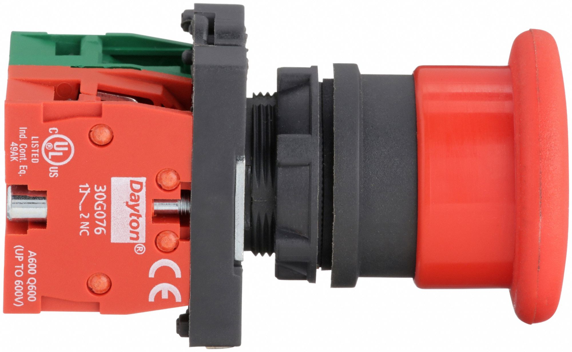 DAYTON Emergency Stop Push Button: 22 mm Size, Maintained Push / Key ...