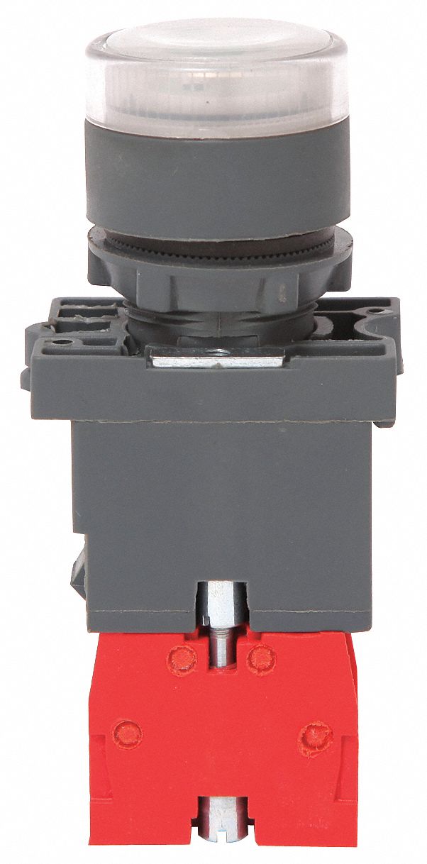 DAYTON Lamp Module and Contact Block: Chrome Operators, White, 1NC, 24V ...