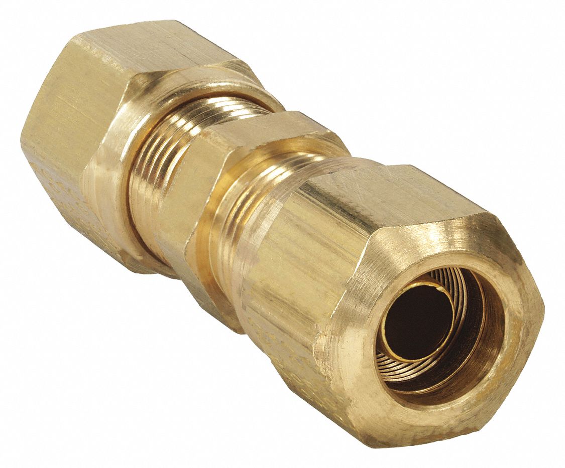 Brass, For 1/4 in x 1/4 in Tube OD, Tube Union - 32WG64|962-4 - Grainger