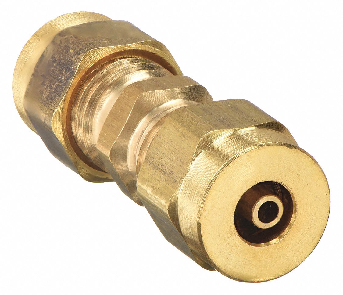 TRAMEC SLOAN, 5/32 in OD x 5/32 in OD Fitting Size, Brass, Compression ...