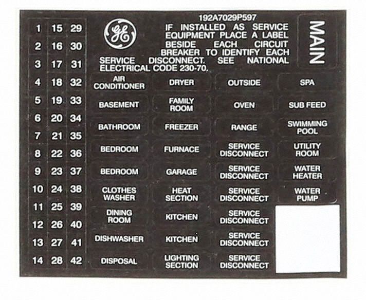 GE Load Center: 125 A Amps, 120/240V AC, 8 Spaces, 22kA, Flush Cover ...