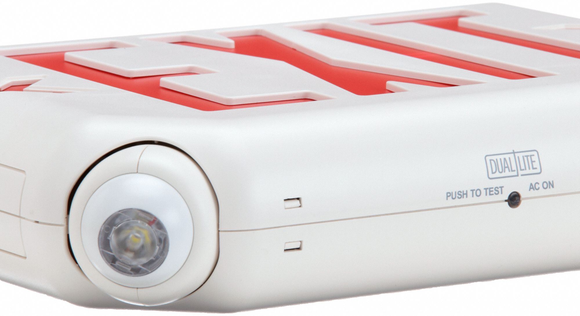 DUAL-LITE Exit Sign with Emergency Lights: White, 1 or 2 Faces, Red ...