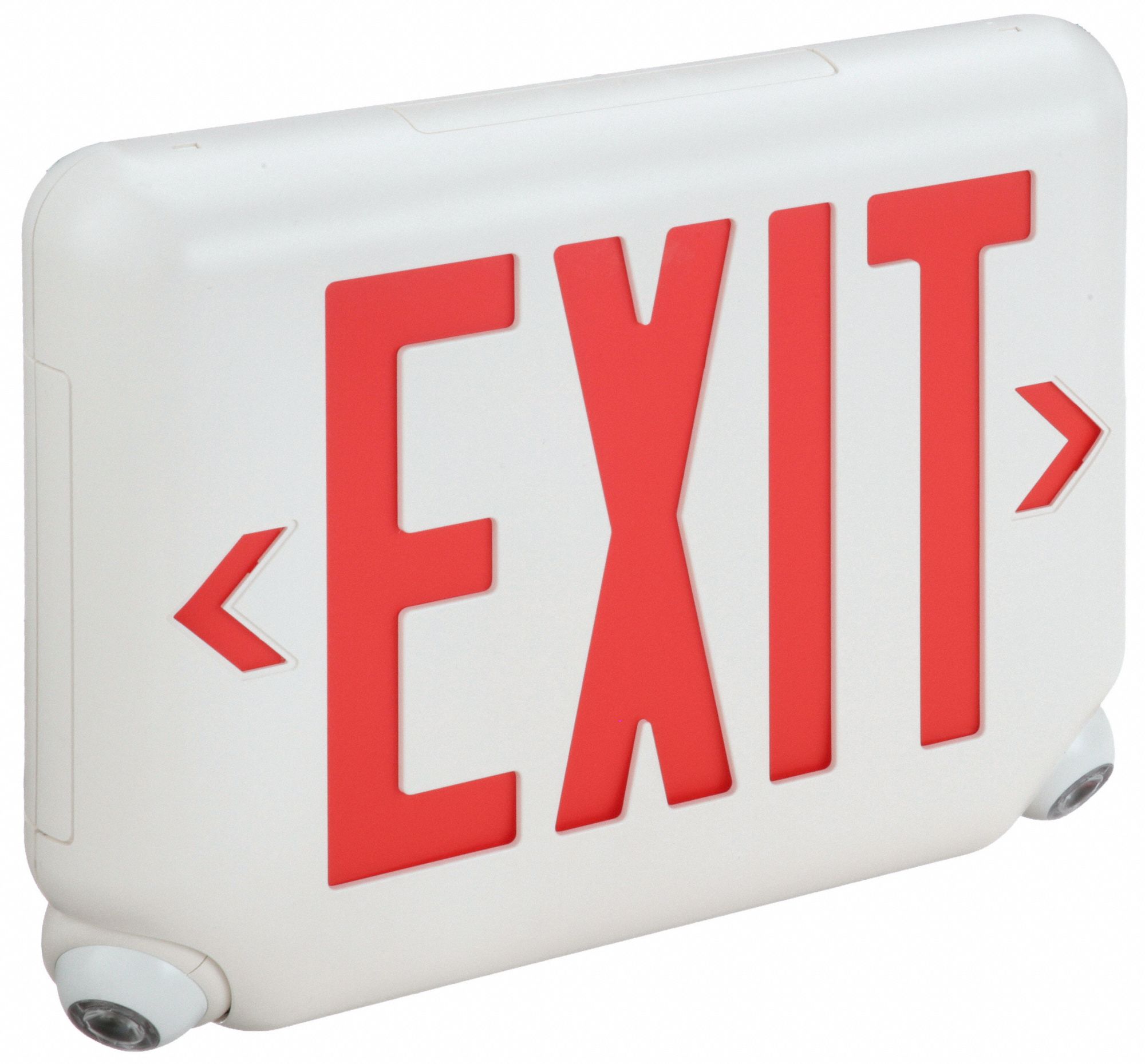 White, 1 or 2 Faces, Exit Sign with Emergency Lights - 32WU09|EVCURWDI ...