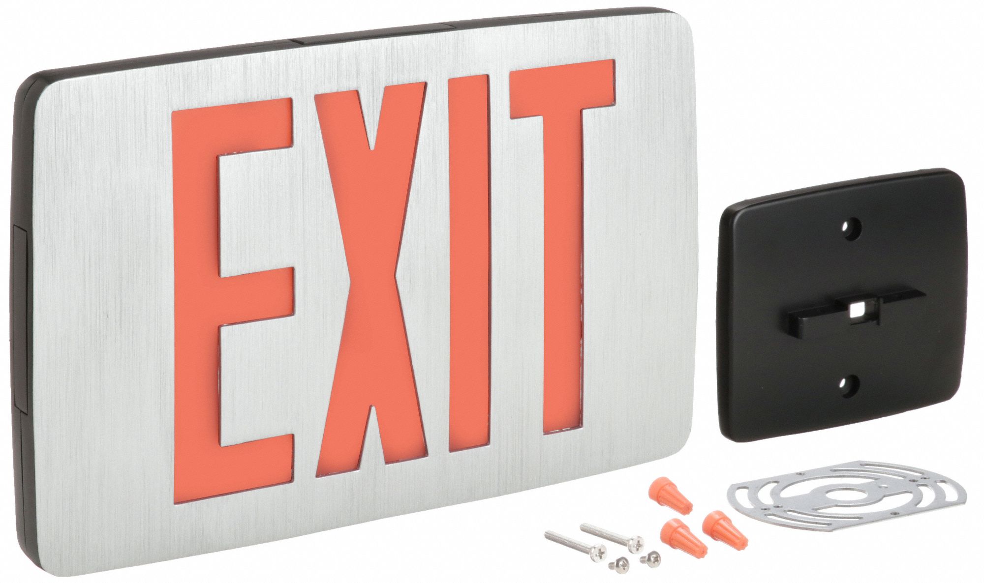 COMPASS Exit Sign: Emergency Battery Backup, LED, Black, Red, 2 Faces ...