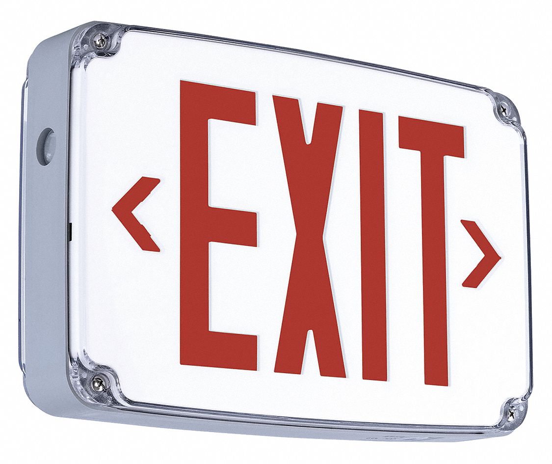 With Battery Backup Red Exit Sign 32wu32 Cewsre Grainger