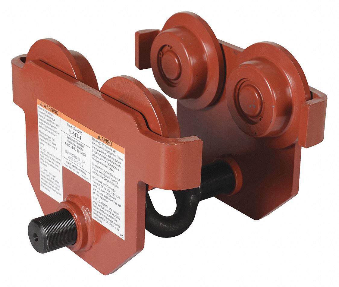 VESTIL, Low Profile Eye Manual Trolley - Push - 32X252|E-MT-4 - Grainger