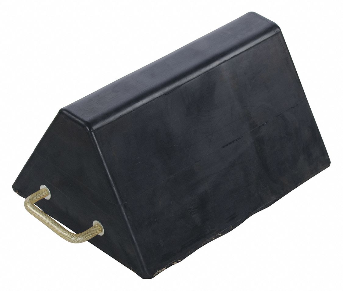 Rubber, 17 3/4 in Overall Lg, Wheel Chock - 32X749|RWC-25 - Grainger