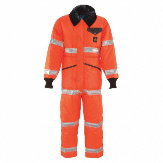 REFRIGIWEAR, 2XL ( 46 in, Orange, Coverall Hivis Coverall Orange 2Xl ...