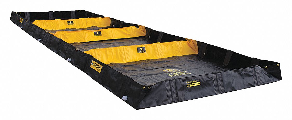 JUSTRITE, 8 in x 6 ft x 20 ft, 3/4 in Thread Size, Flexible Decon Berm ...