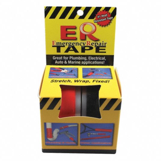 ER TAPE, Heavy Duty, Black/Red, Self-Fusing Tape - 32XV43|ER TAPE-2PK ...