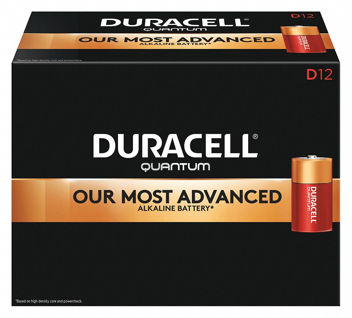 DURACELL Battery, Alkaline, D, Hi Performance, PK12 - 32ZN22|QU1300 ...