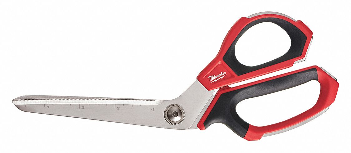 MILWAUKEE Scissors, Multipurpose, Offset, Ambidextrous, Chrome Plated ...