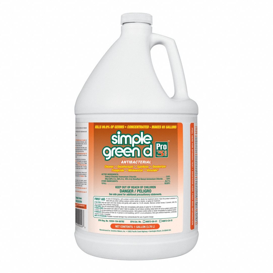 SIMPLE GREEN, Jug, Concentrated, Cleaner Disinfectant - 423M62 ...