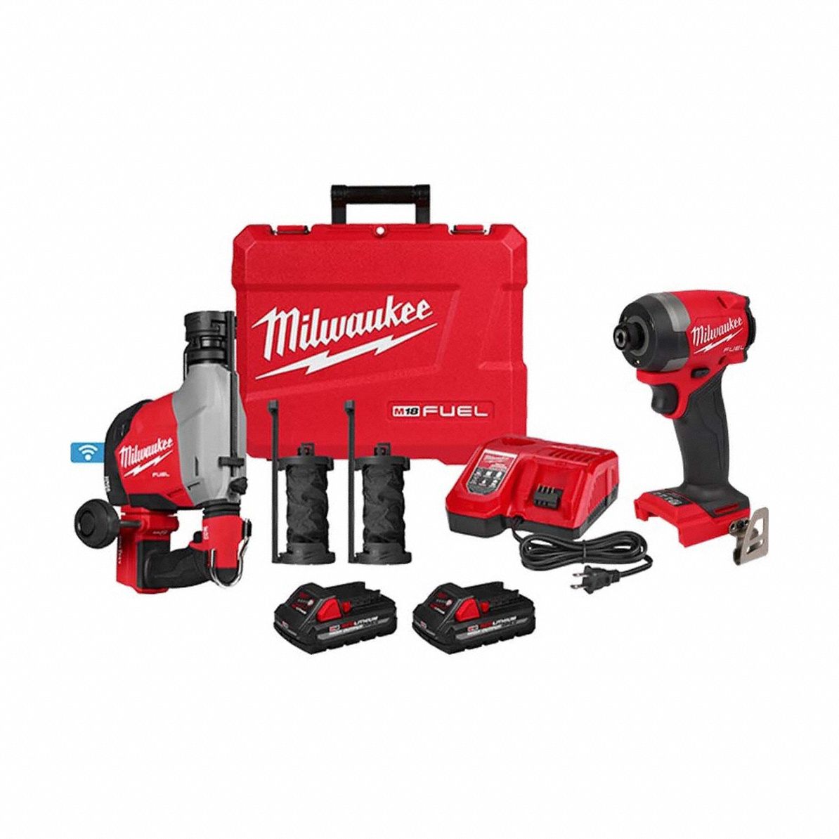 MILWAUKEE, 2 Tools, Impact Driver/Rotary Hammer, Rotary Hammer and ...