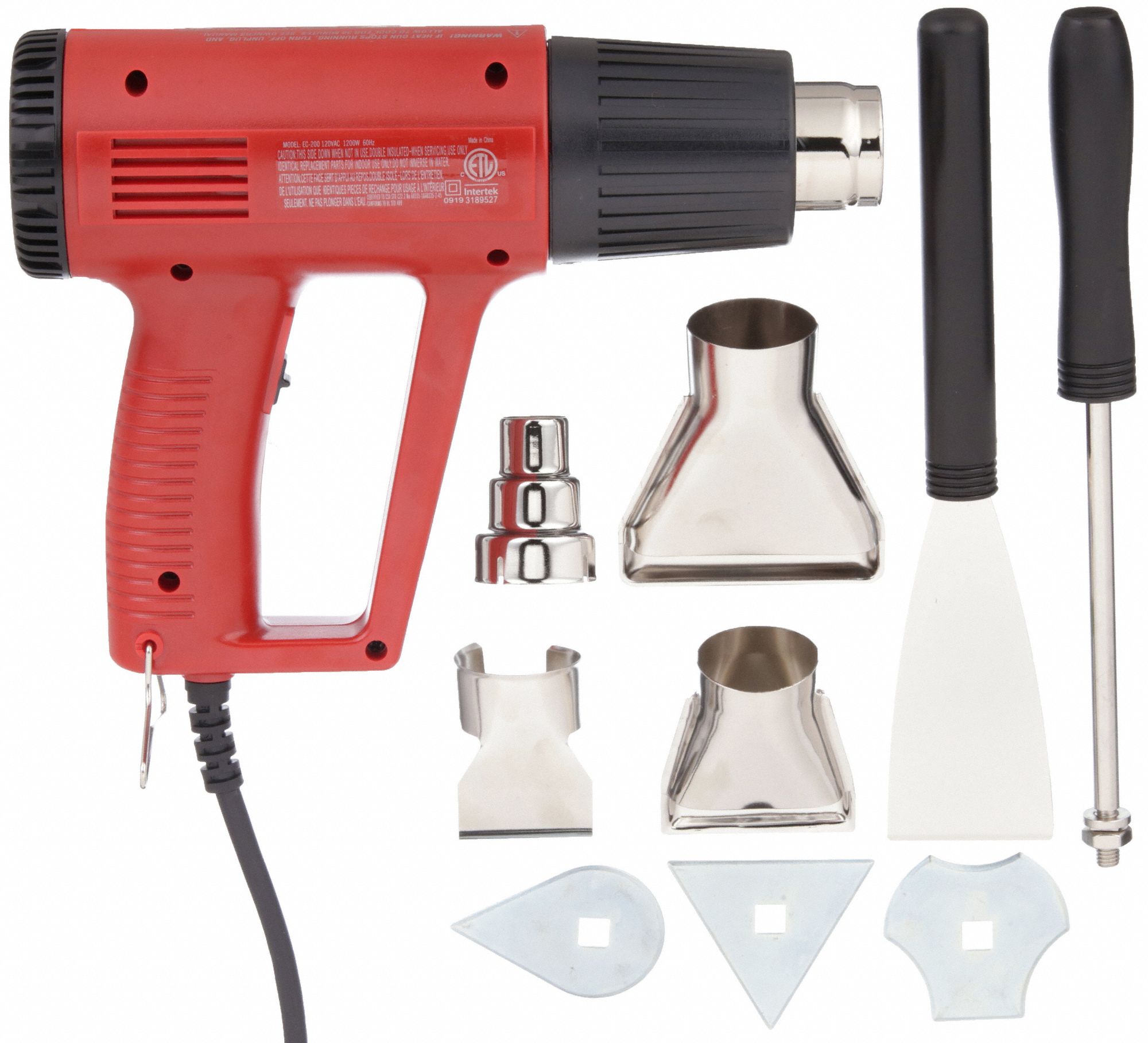 MASTER APPLIANCE Heat Gun Kit: Pistol-Grip, 120V AC, Two-Prong, 100°F ...