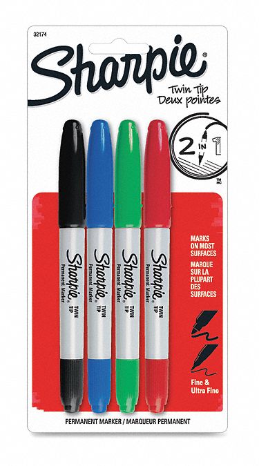 Marker,Sharpie,Twin,Ast,PK4 - Grainger