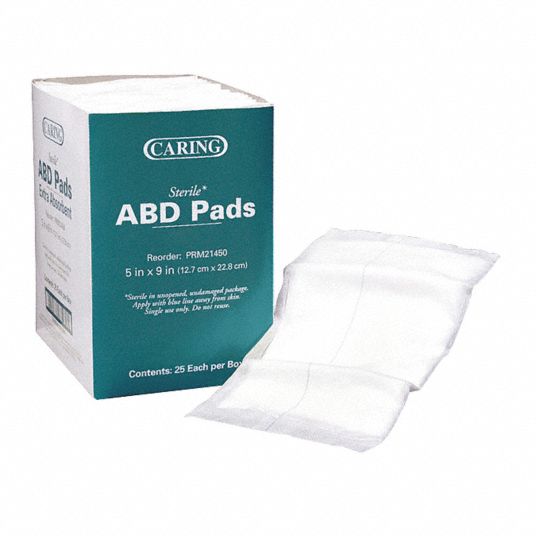 Pads,Sterile,Abdominal,5x9,PK25 - Grainger