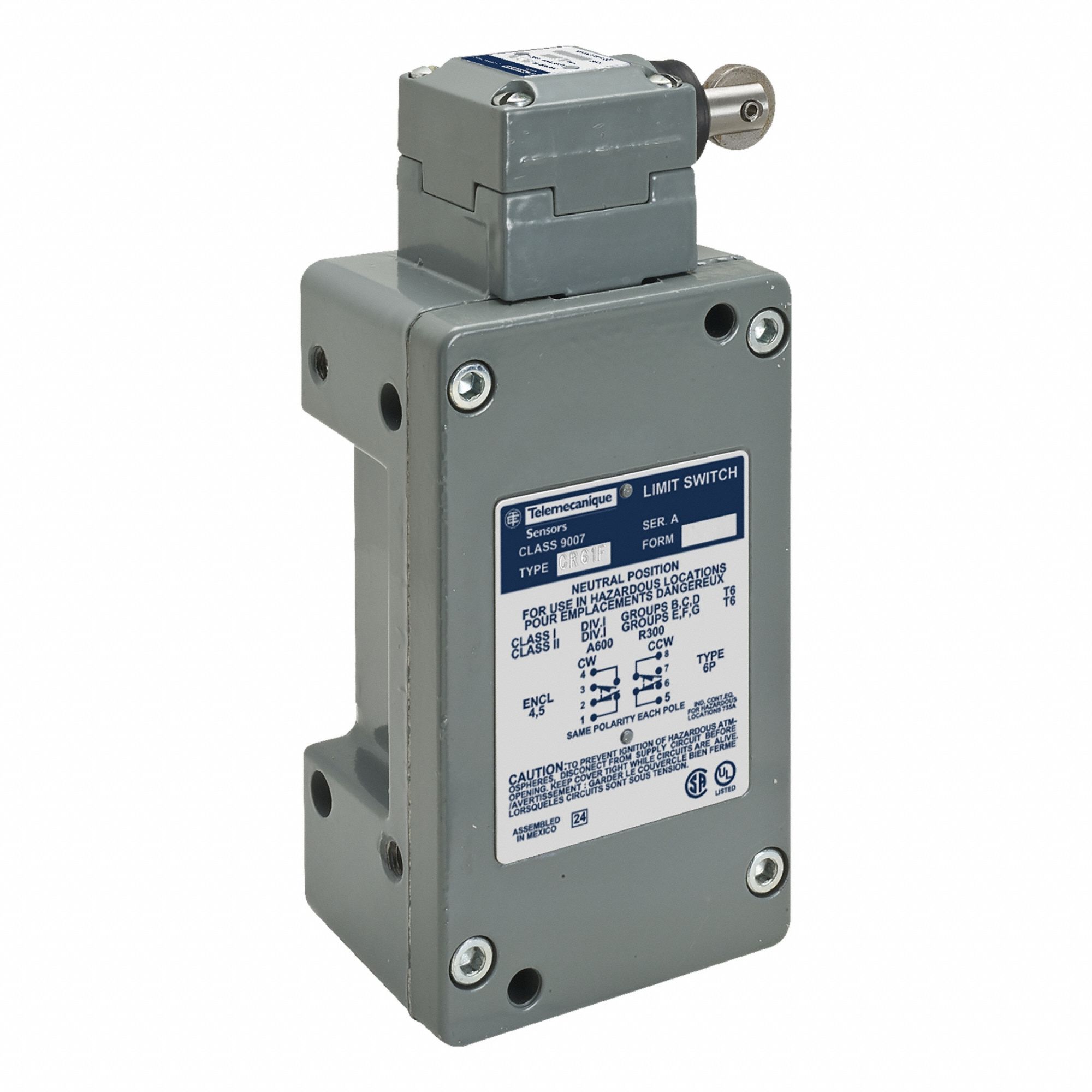 TELEMECANIQUE SENSORS, Roller Plunger, Metallic, Hazardous Location Limit Switch - 2UYJ3 ...