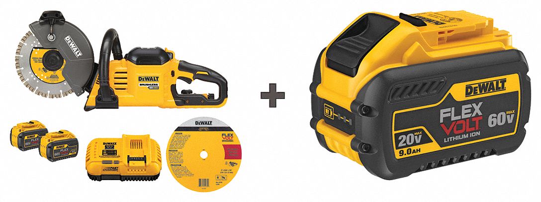 DEWALT Handheld Concrete Saw Kit, Blade 9" dia. - 337ZW7|DCS690X2 ...