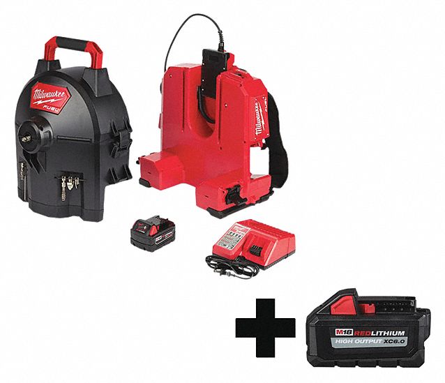 Drain Gun Kit,5/16" Cable,18.0V,5.0Ah - Grainger