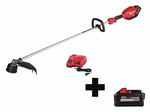 MILWAUKEE, 14 in to 16 in Cutting Wd, Straight Shaft, Battery-Powered ...