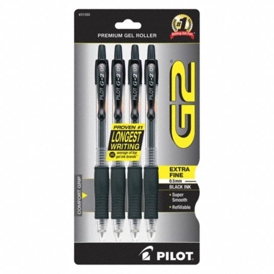 Pen,Gel,G2,Xfn,Bk,PK4 - Grainger