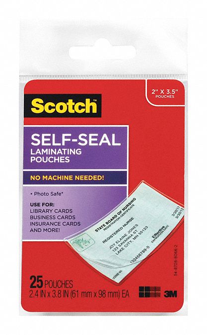 Pouch,Laminate,Bsncrd,PK25 - Grainger