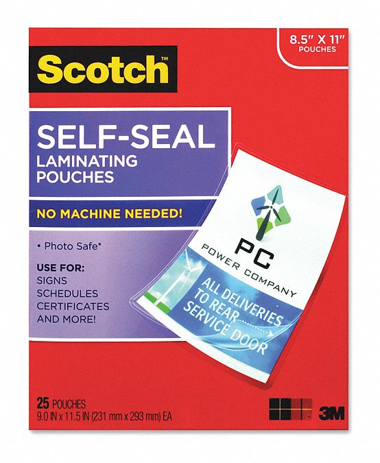 Pouch,Laminate,Letter,PK25 - Grainger