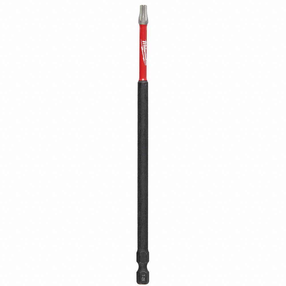 MILWAUKEE Power Bit: T25 Fastening Tool Tip Size, 6 in Overall Bit Lg ...