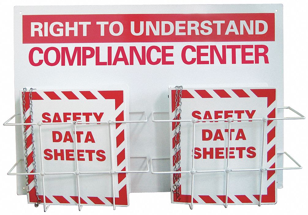Right to Know Compliance Center, English, Red/White - Grainger