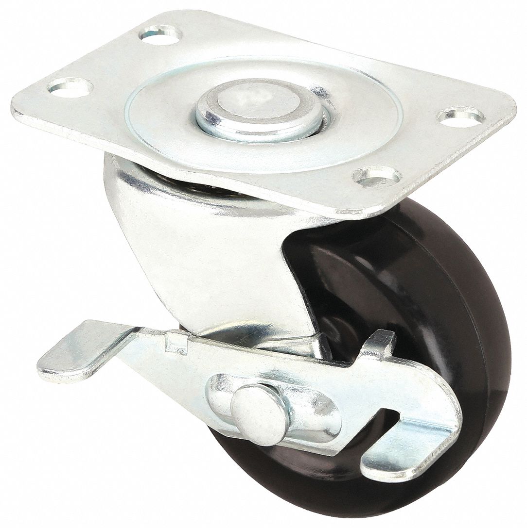 Swivel, Side Brake, Plate Caster - 33H636|33H636 - Grainger